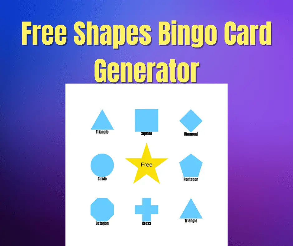 Free Shapes Bingo Card Generator Free Shapes Bingo Card Generator